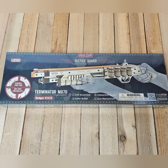 Games | Justice Guard Terminator 87 172 Piece Wooden Puzzle Pistol Grip ...